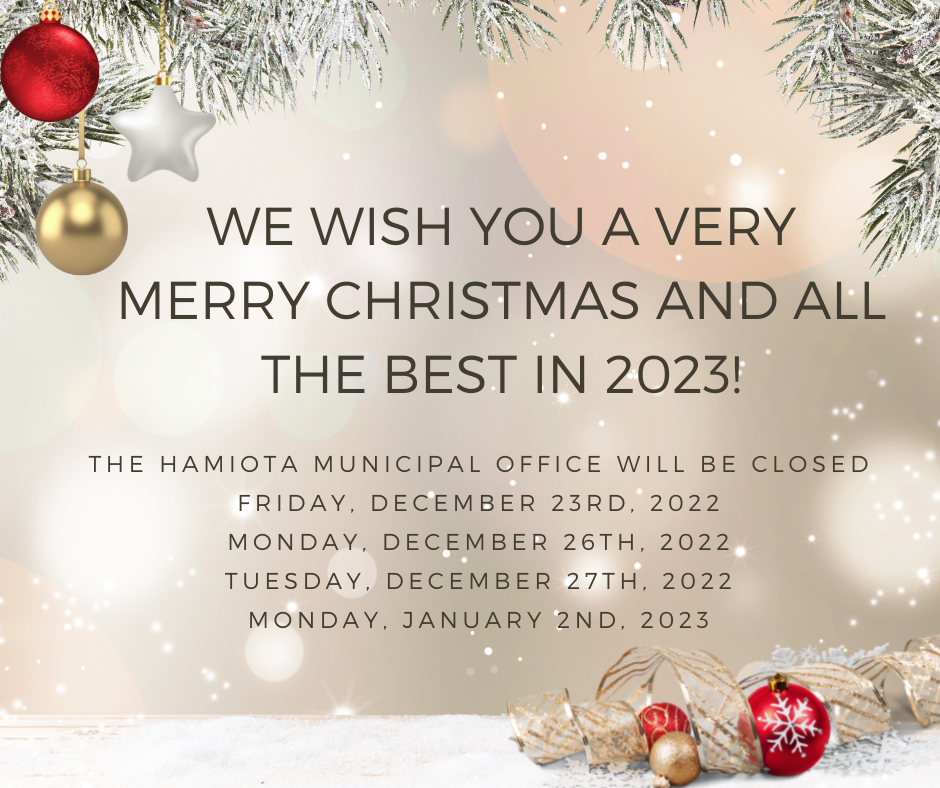 Hamiota Municipality | Holiday Hours
